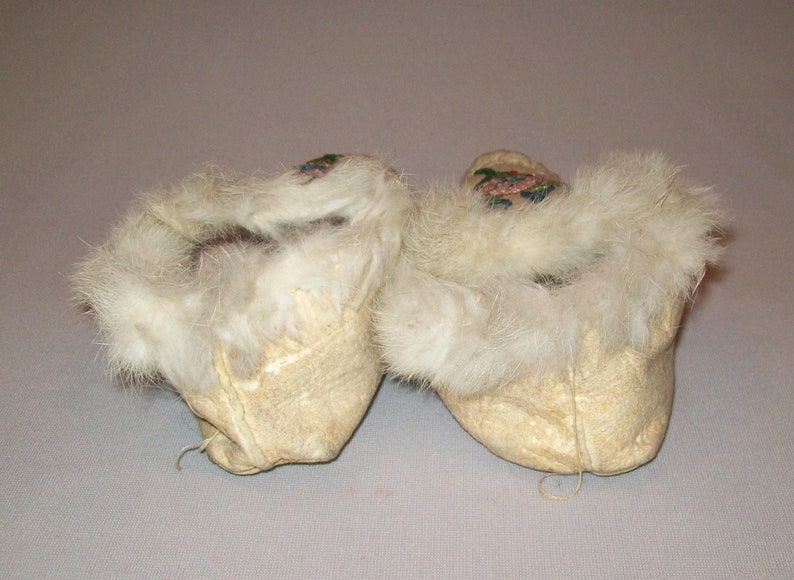 Antique Early 1900's Native American Alaska Beaded Moccasins Eskimo ...