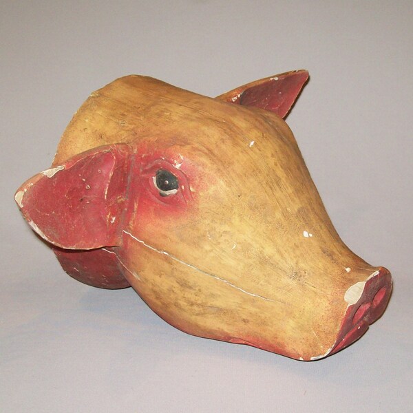 Antique Folk Art Pig - Etsy
