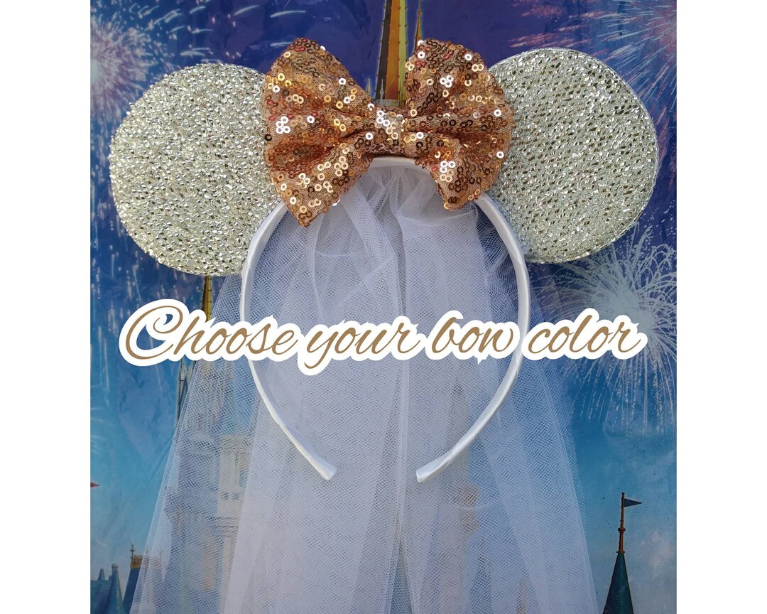 Minnie Bride Ears Headband, Disney Bride Ears, Disney Bachelorette ...
