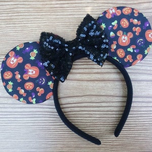 Pumpkin Mickey Ears Headband for Adults, Disney Halloween Ears, Pumpkin ...