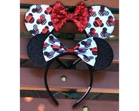 Disney Thin Red Line Minnie Mouse Ears Thin Red Line Mickey | Etsy