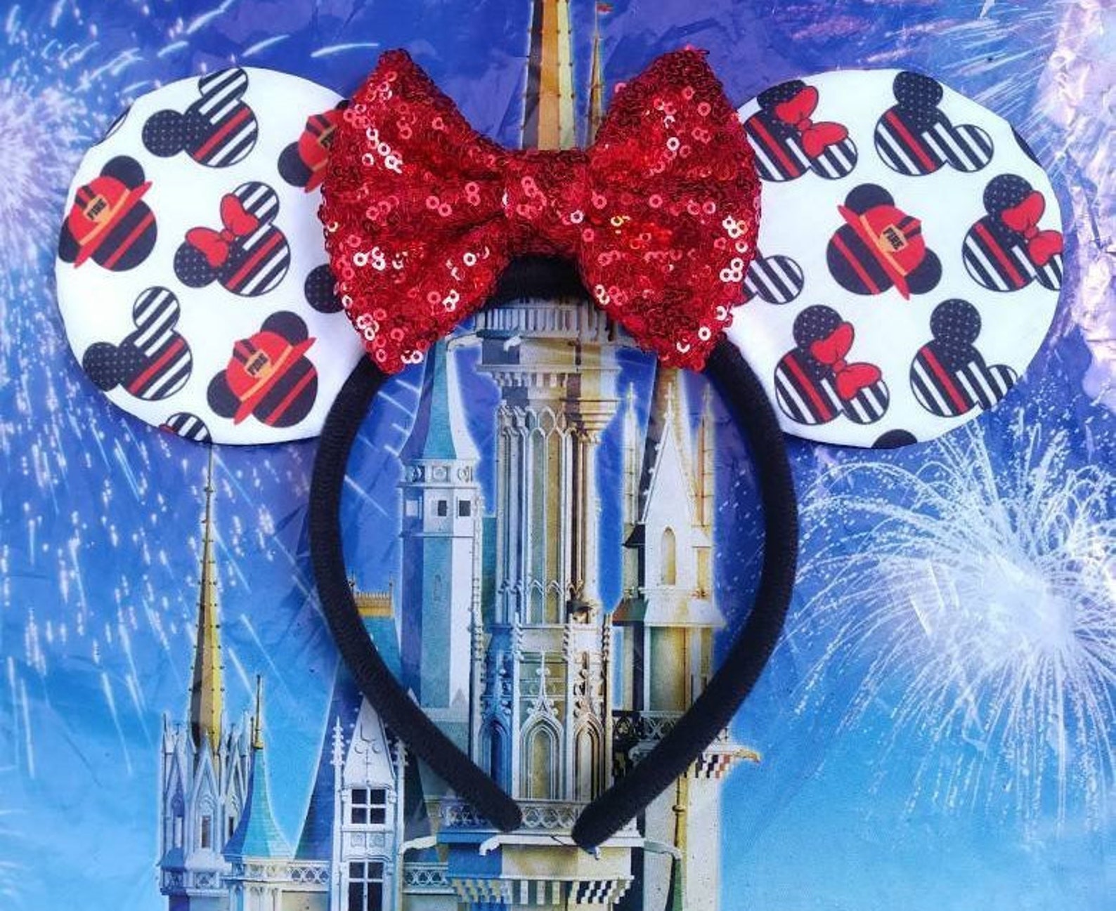 Disney Thin Red Line Minnie Mouse Ears Thin Red Line Mickey - Etsy