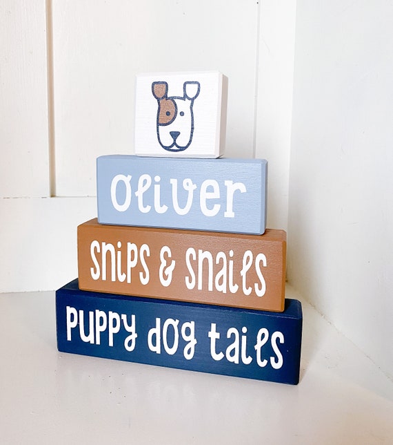 Home & Living Wall Décor Signs personalized puppy dog wood sign blocks ...