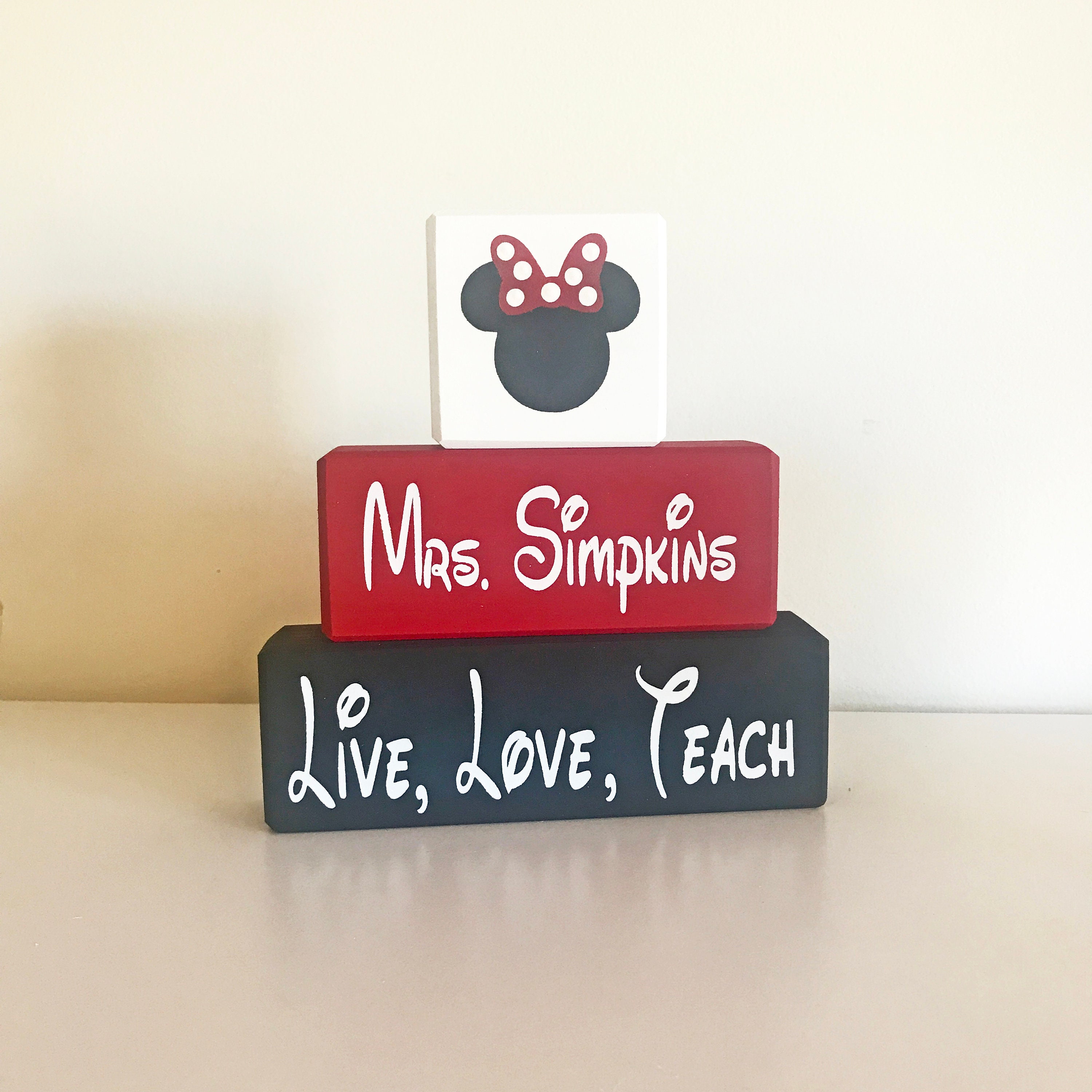 Mickey Mouse Minnie Mouse Teacher Gift Personalized Disney | Etsy