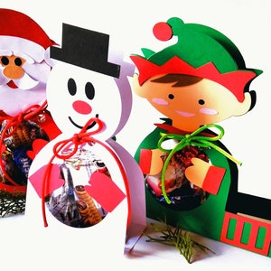 SVG Templates. CANDY HOLDERS. Christmas Packaging. Santa Claus, Snowman ...
