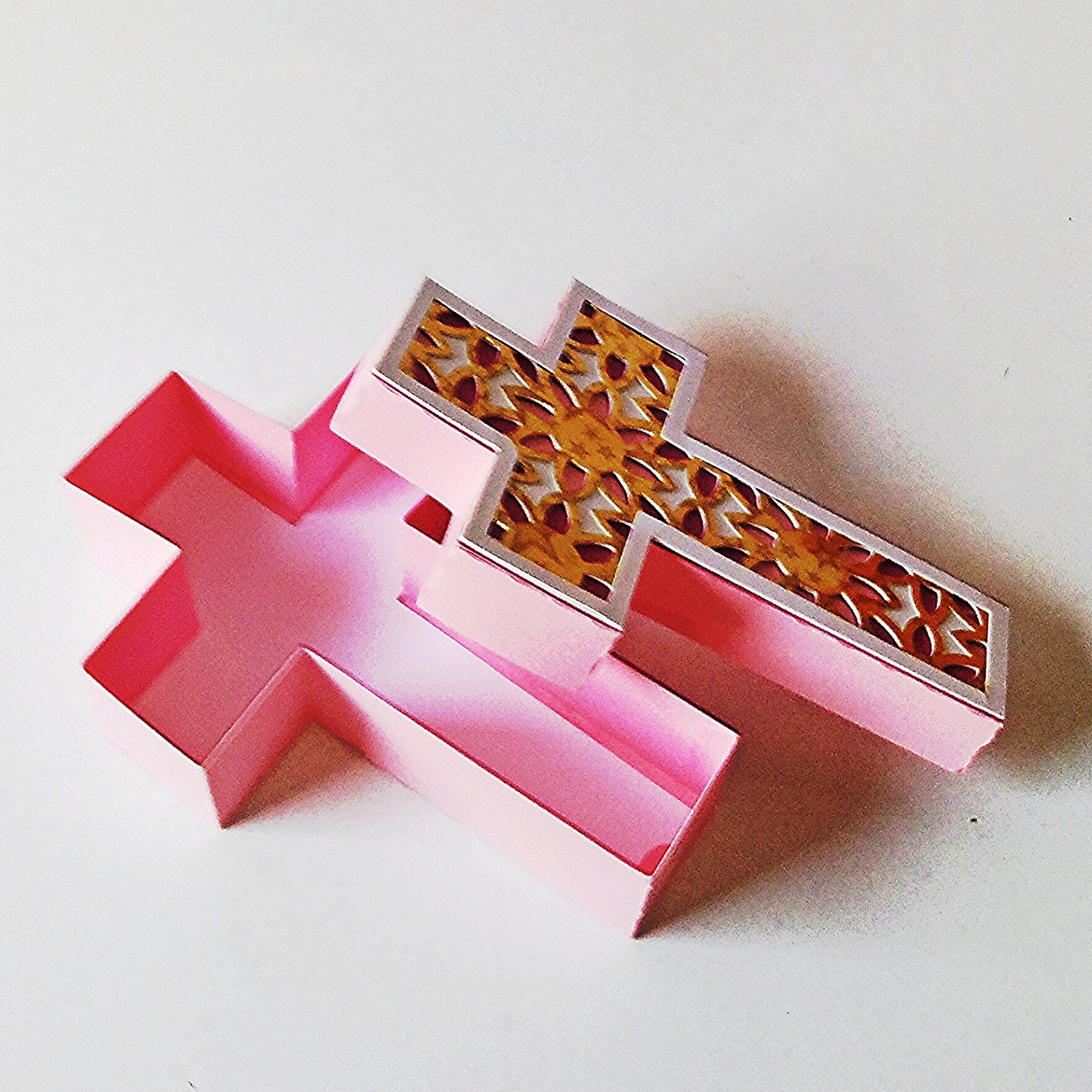 FLORAL CROSS BOX. Svg Templates. Layered Design. Dxf | Etsy Canada