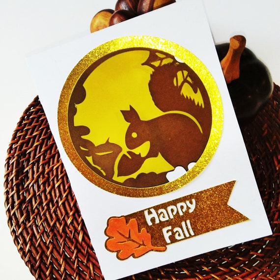 AUTUMN CARD. SVG Templates. Layered Design. Happy Fall Trifold | Etsy