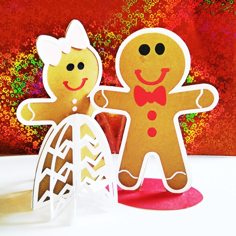 3D GINGERBREAD COUPLE. SVG Templates. Christmas Decoration. - Etsy
