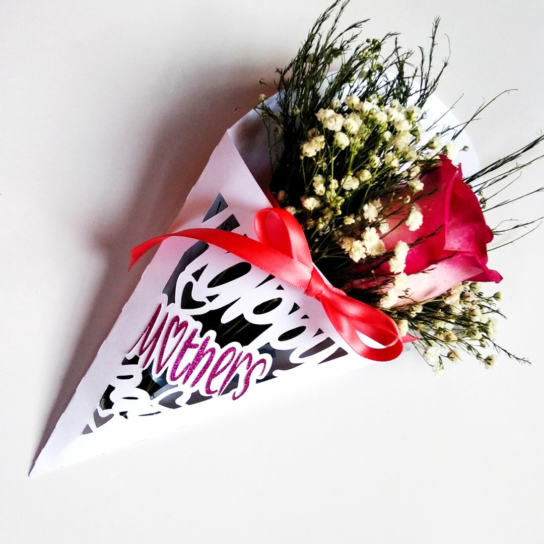 SVG Template. FLOWERS PACKAGING. Candy Holder. Gift for Mother's Day ...