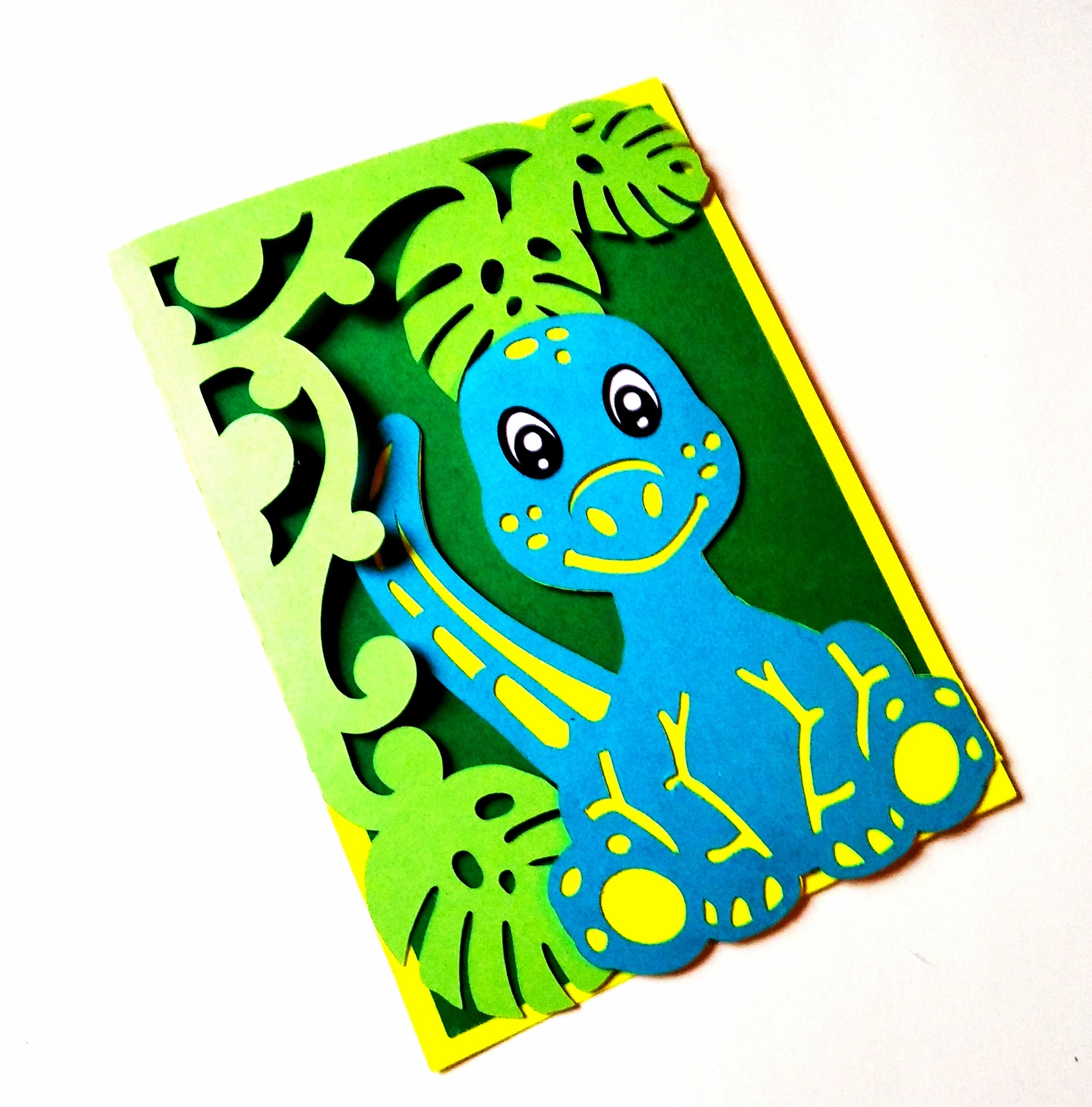 DINOSAUR BABY CARD. Svg Templates. Folding Card / Envelope. - Etsy