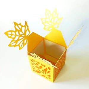 AUTUMN BOX. SVG Templates. Favor Box. Maple Leaf Design. Dxf ...