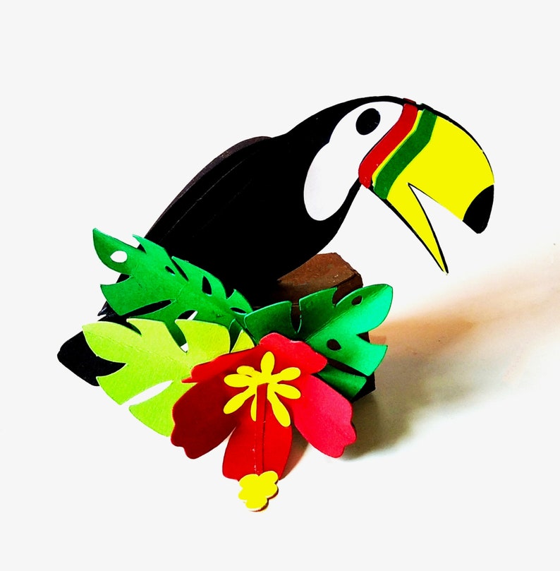 SVG Templates. 3D TOUCAN. Includes Base Flower and Leaves. - Etsy