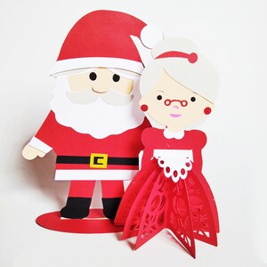 3D SANTA CLAUS and Mrs Claus. SVG Templates. Christmas Decoration. Dxf ...