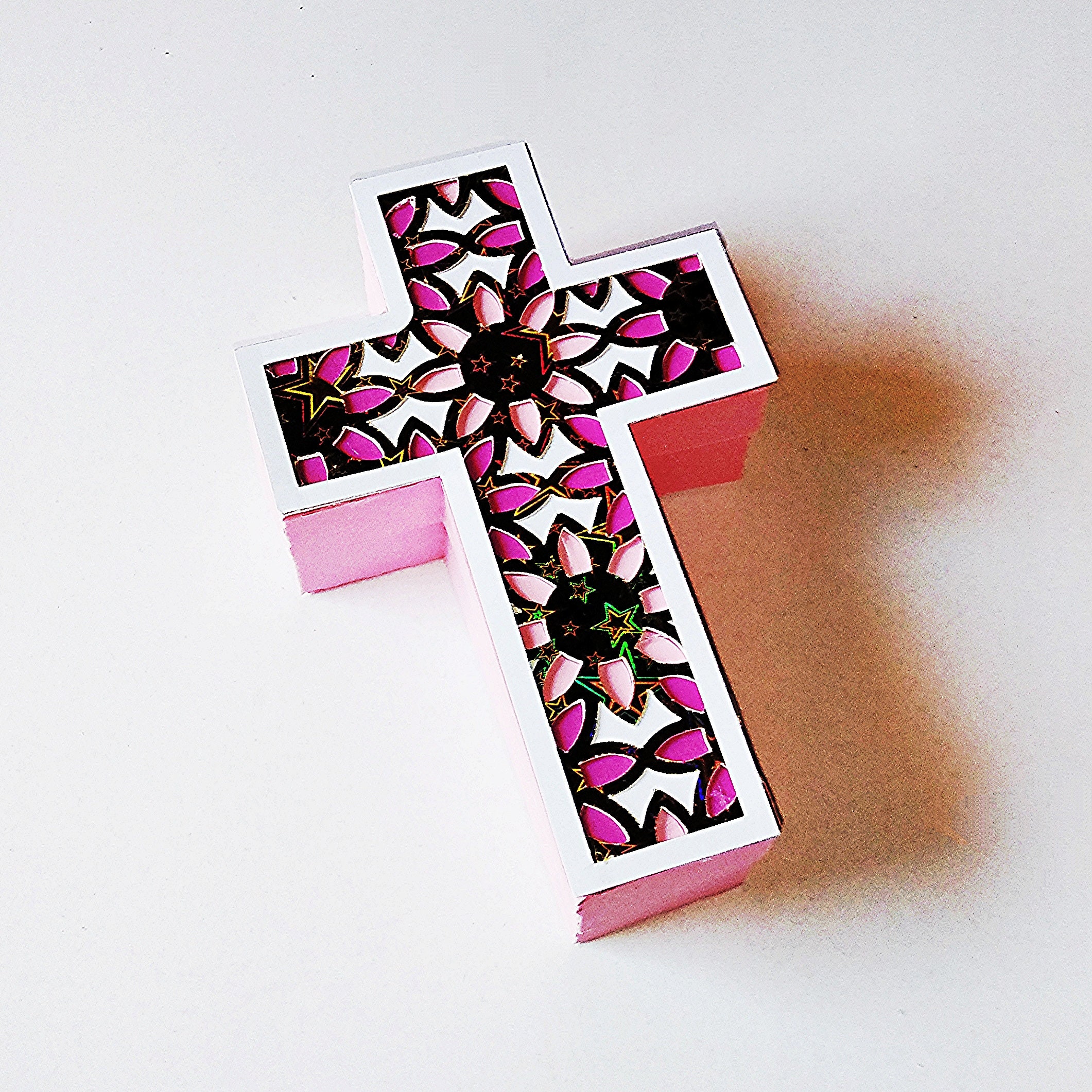 FLORAL CROSS BOX. Svg Templates. Layered Design. Dxf - Etsy Canada