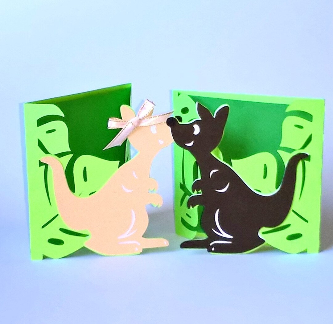 SVG Templates. KANGAROOS CARD. Party Invitations. Silhouettecameo ...