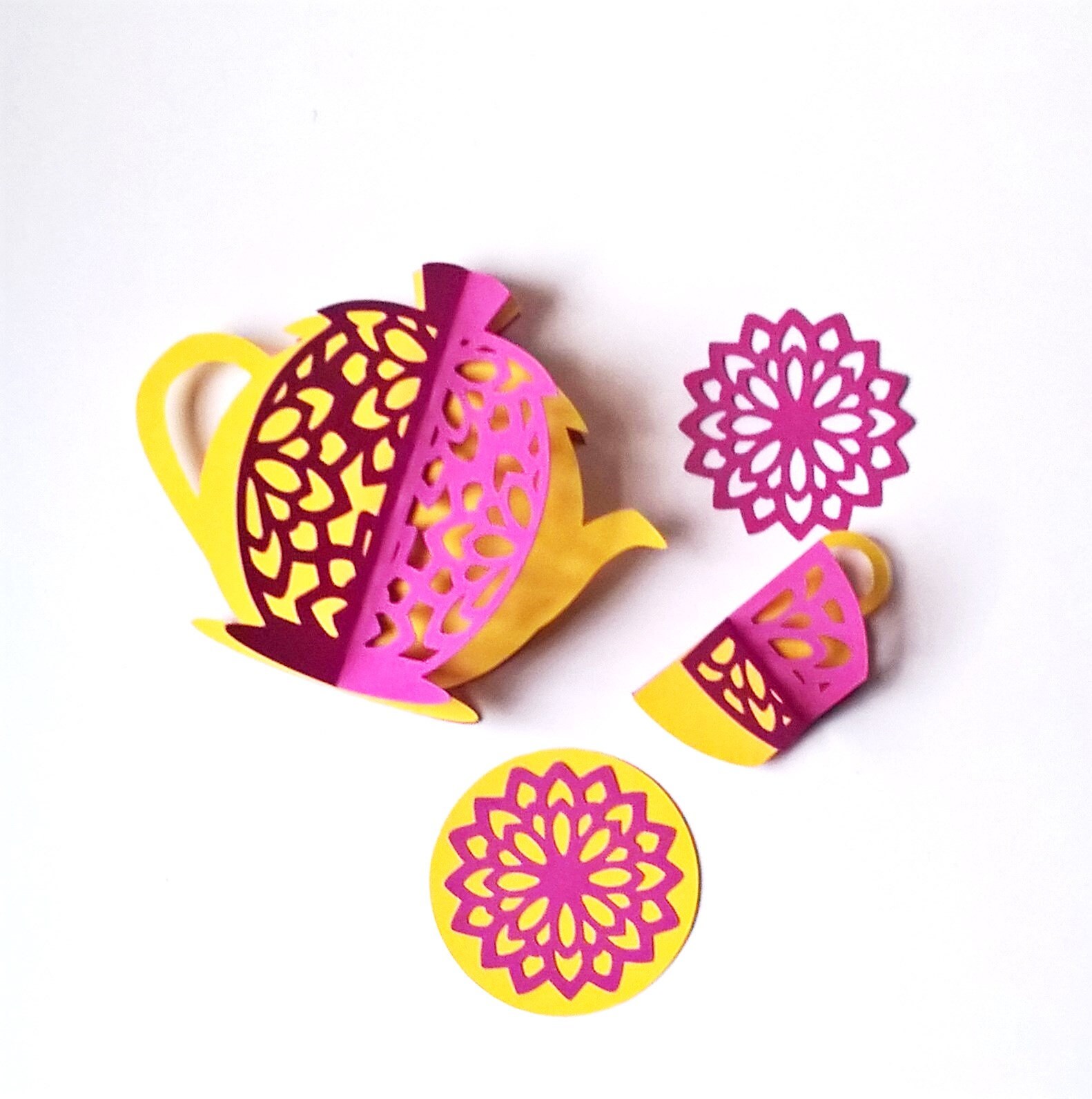 3D TEA SET. SVG Templates. Home Decor. Centerpieces. Tea - Etsy