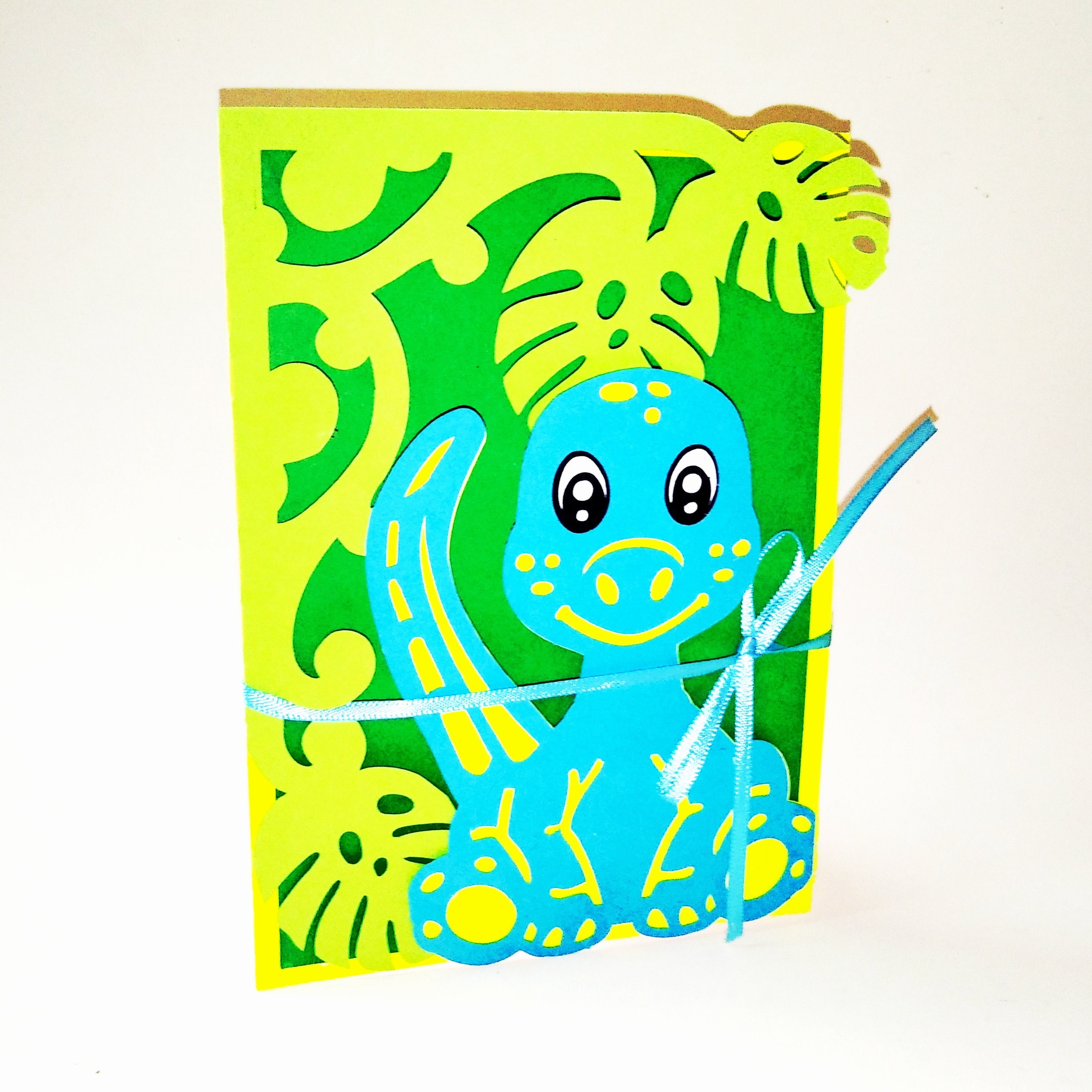 DINOSAUR BABY CARD. Svg Templates. Folding Card / Envelope. - Etsy