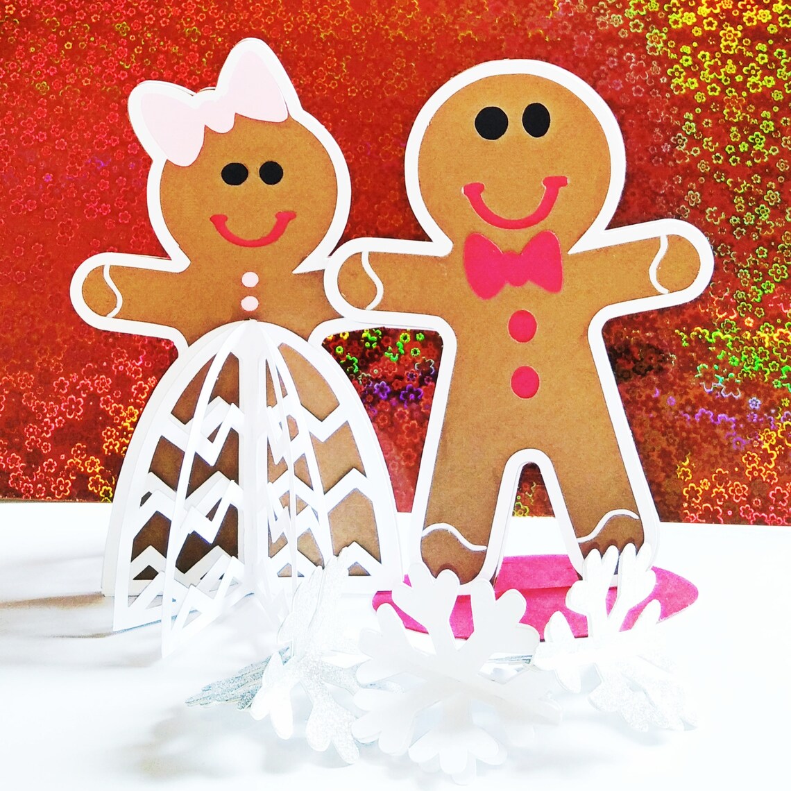 3D GINGERBREAD COUPLE. SVG Templates. Christmas Decoration. | Etsy