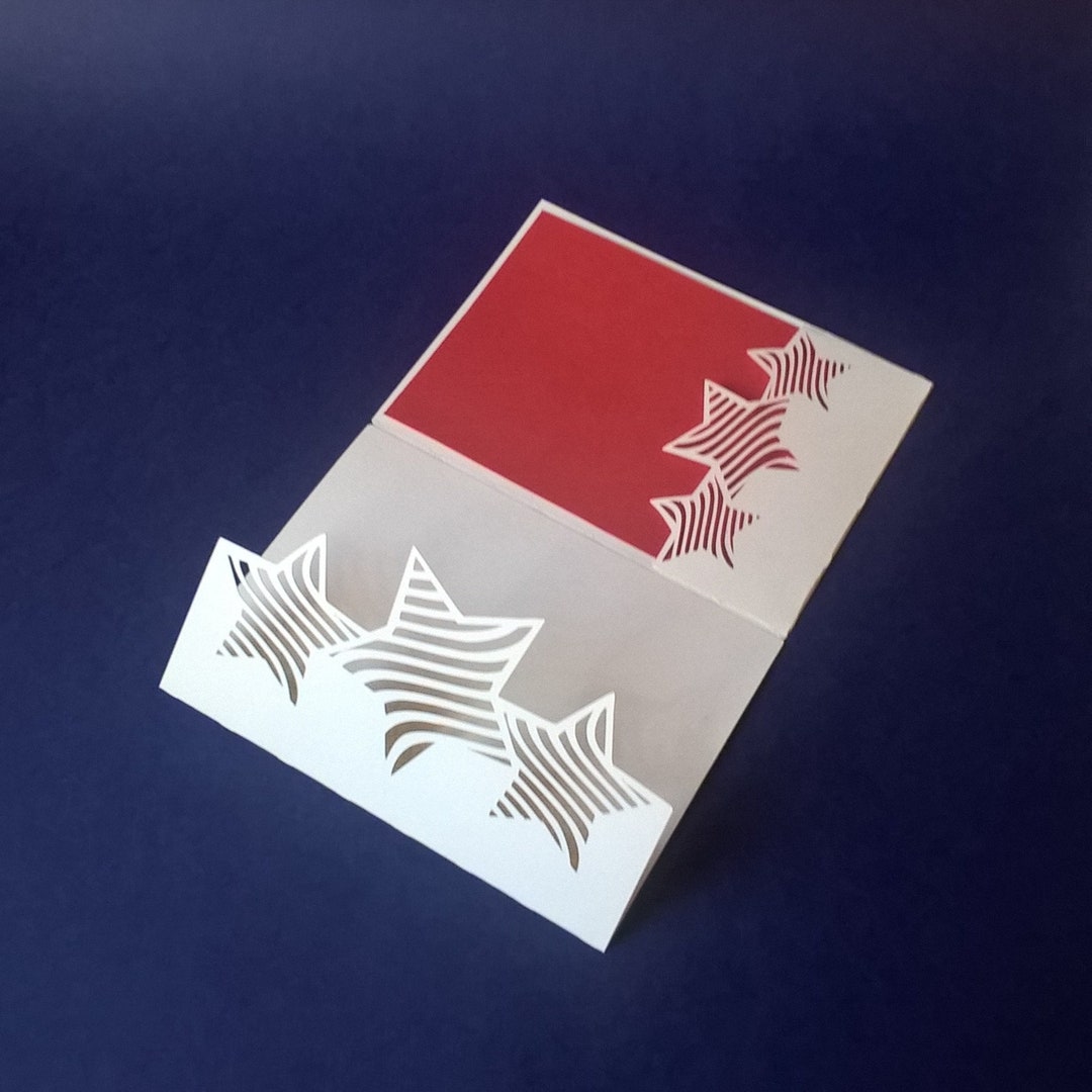 STARS POCKET CARD. Svg Templates. Tri-fold Card / Envelope. Party ...
