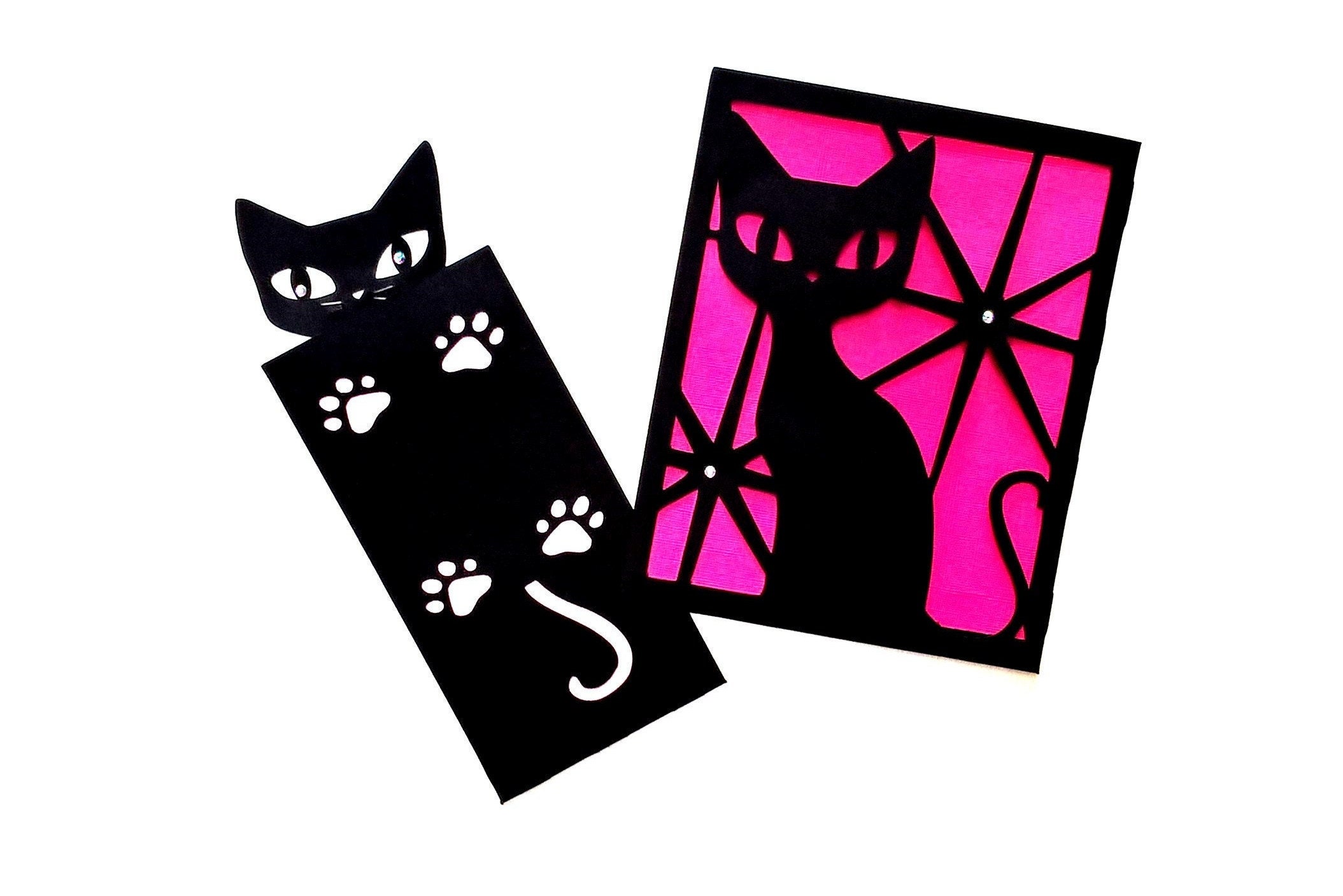 CATS CARDS. 2 SVG Templates. Party Invitations. Dxf Ai | Etsy