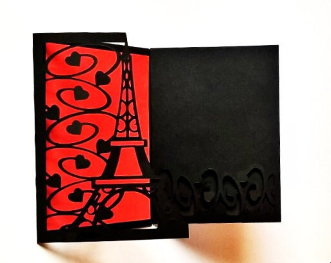 SVG Templates. EIFFEL TOWER Tri-fold Card. Cricut, Silhouettecameo ...