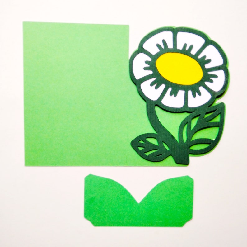 FOLDING CARD. SVG Templates. Chamomile Flower Card. Cricut - Etsy