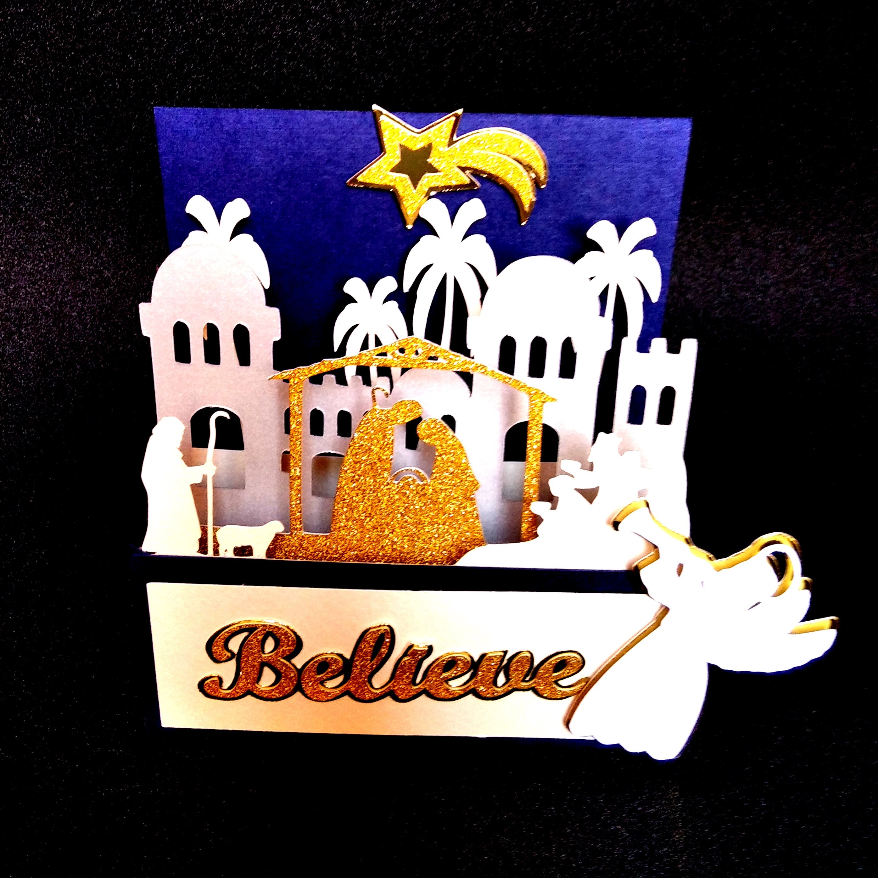 3D CHRISTMAS MANGER. SVG Templates. Christmas Scene. Dxf | Etsy