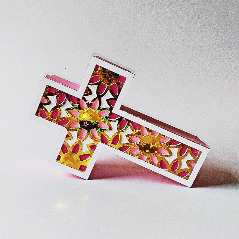 FLORAL CROSS BOX. Svg Templates. Layered Design. Dxf | Etsy Canada