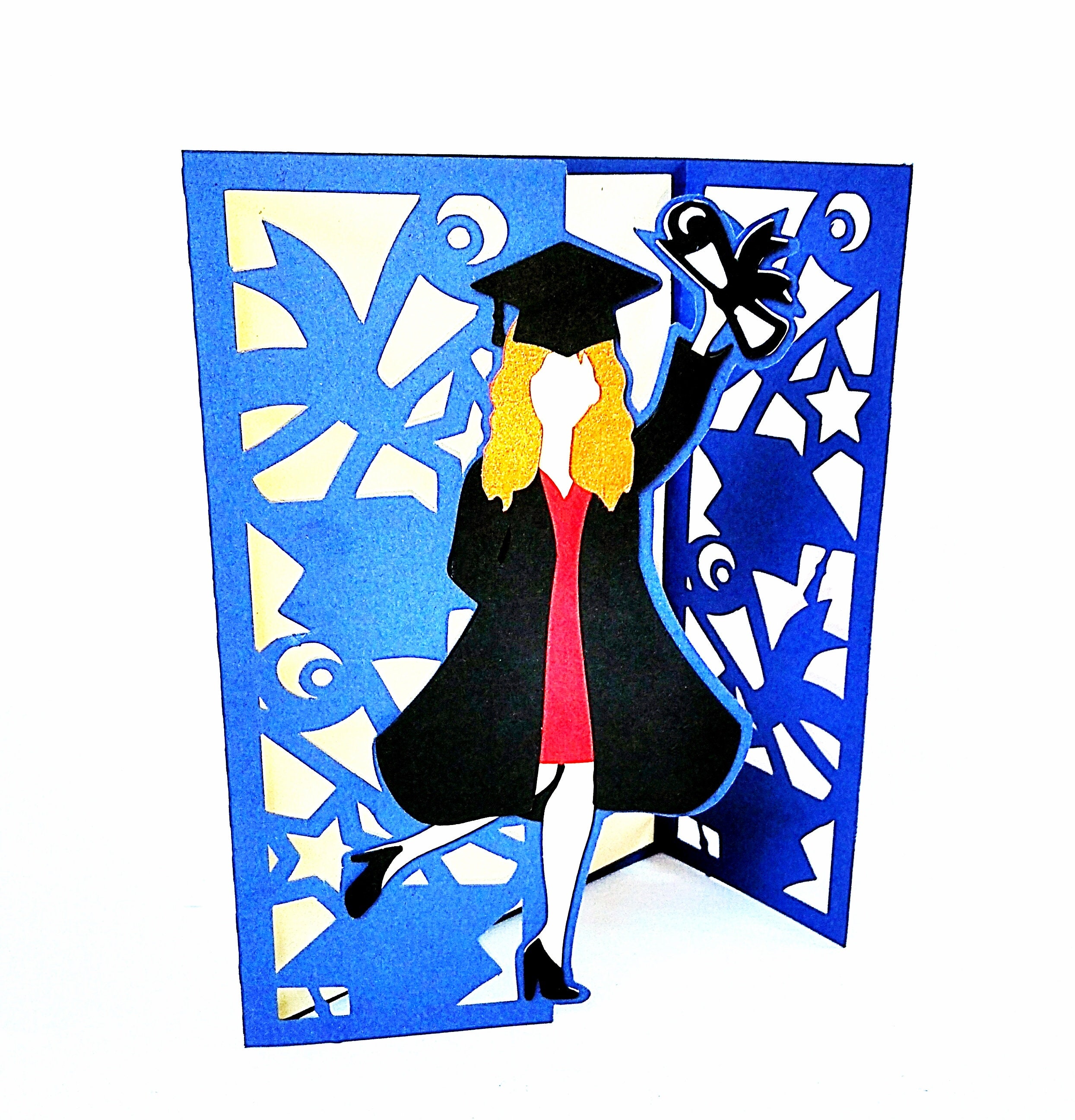 GRADUATION Gate-fold CARD. SVG Templates. Graduation - Etsy