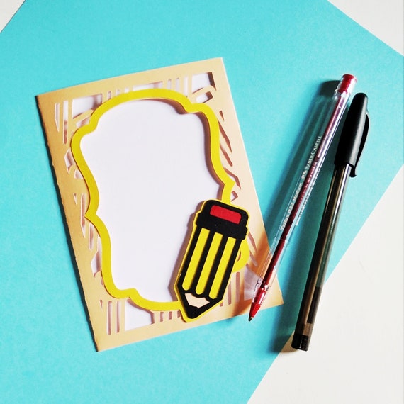 POCKET CARD. SVG Templates. Back to School. Greeting Card / - Etsy