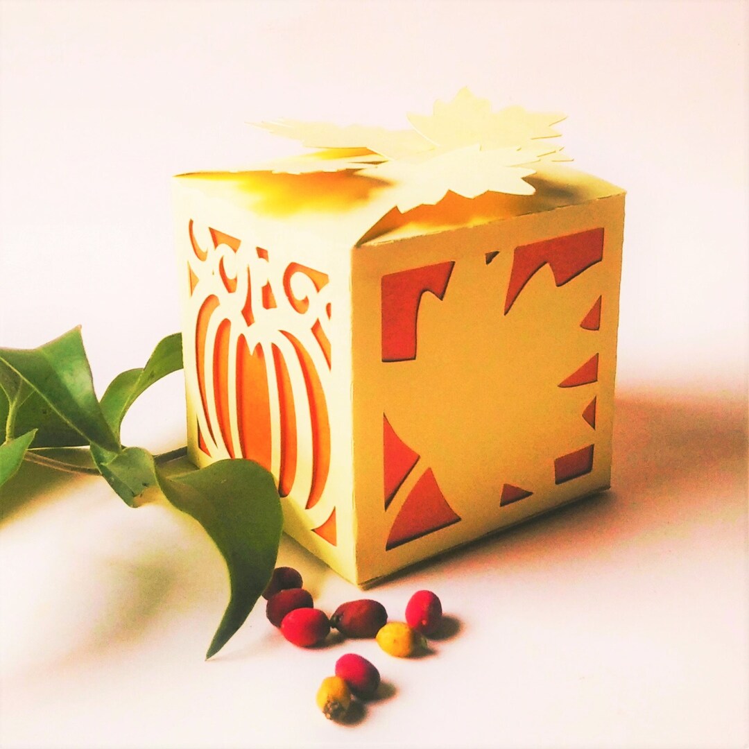 AUTUMN BOX. SVG Templates. Favor Box. Pumpkin, Maple Leaf. Dxf ...