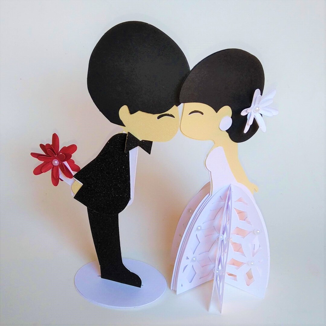 3D WEDDING COUPLE. SVG Templates. Wedding Cake Topper. Centerpieces ...