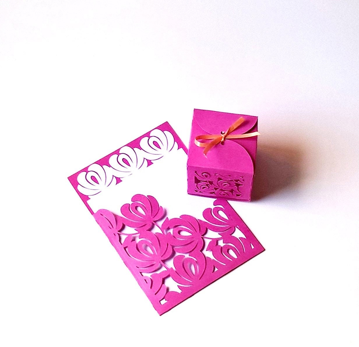 SVG Templates. FLOWER SET. Favor Box and Pocket Card. - Etsy