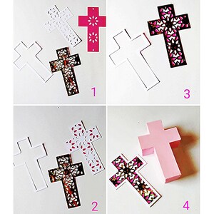 FLORAL CROSS BOX. Svg Templates. Layered Design. Dxf Silhouettestudio ...