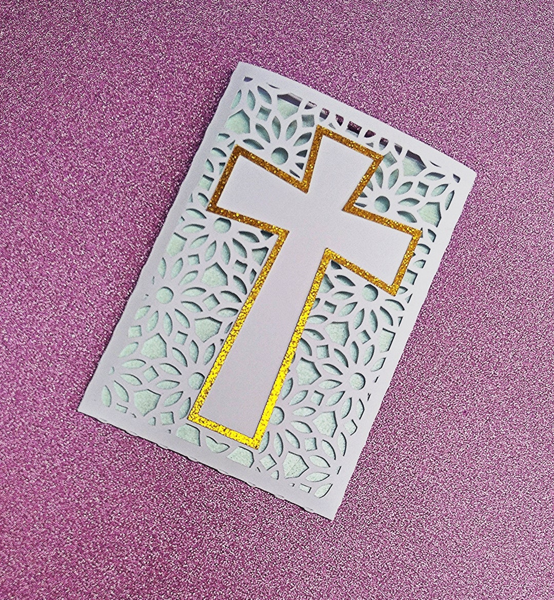 RELIGIOUS CARD. SVG Templates. Pocket Card. Flowers Die-cut Design ...