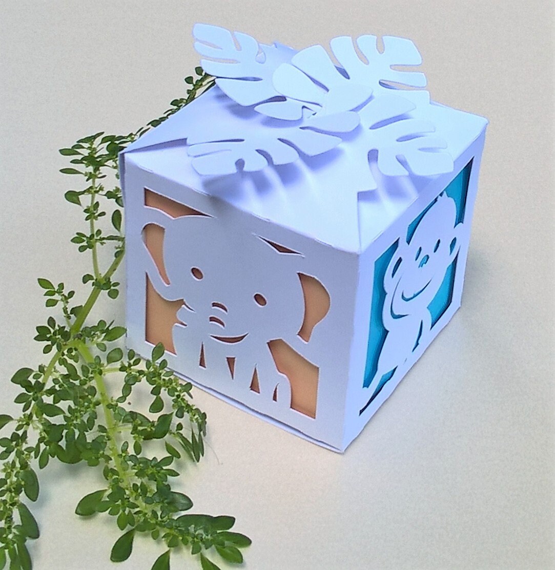 SAFARI BOX. SVG Templates. Baby Shower. Favor Box. Die Cut - Etsy