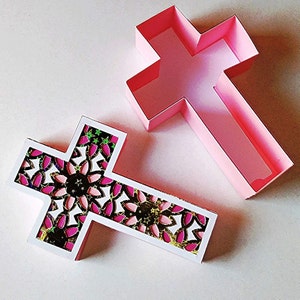 FLORAL CROSS BOX. Svg Templates. Layered Design. Dxf Silhouettestudio ...
