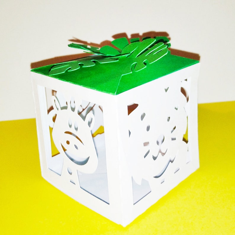 SAFARI BOX. SVG Templates. Baby Shower. Favor Box. Die Cut - Etsy