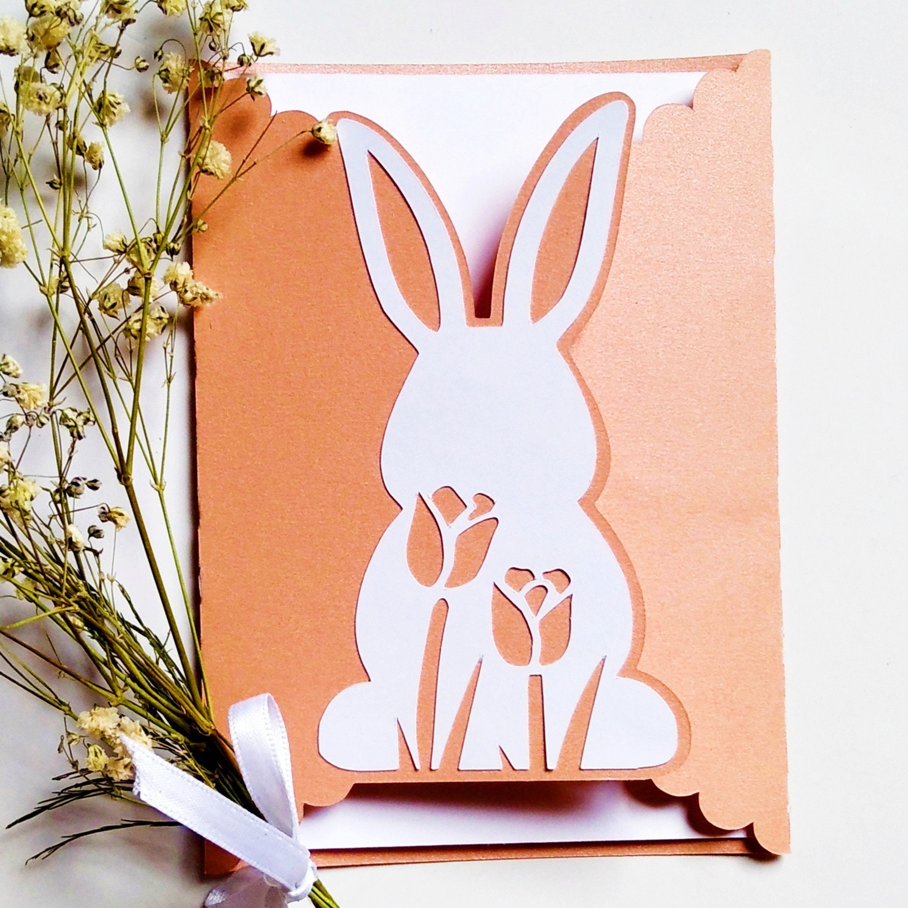 EASTER BUNNY CARD. Svg Templates. Gate-fold Card. Cricut - Etsy