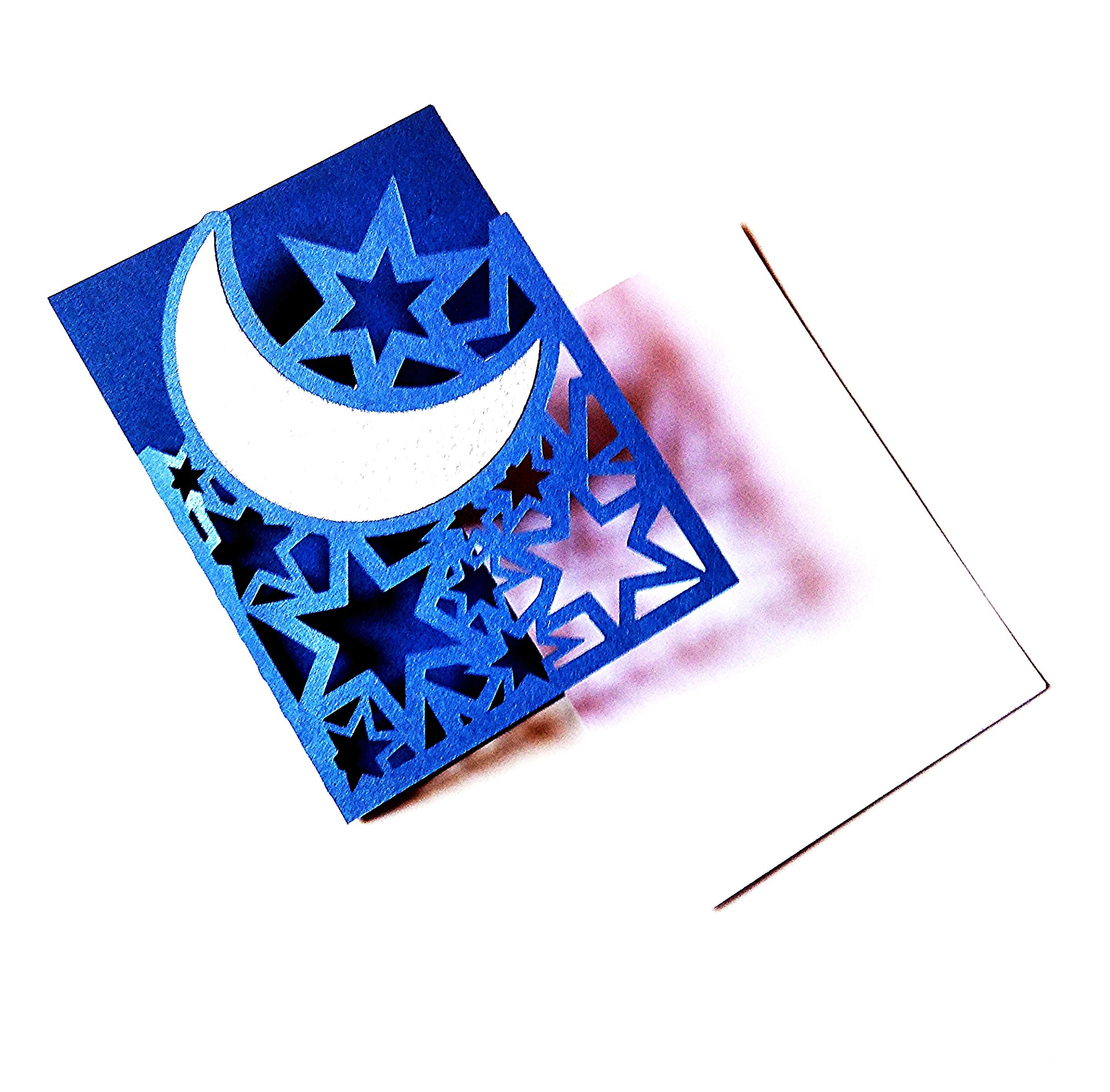 SVG Templates. Folding Card and Pocket Card. Moon and Stars. - Etsy