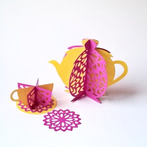 3D TEA SET. SVG Templates. Home Decor. Centerpieces. Tea Party. Party ...