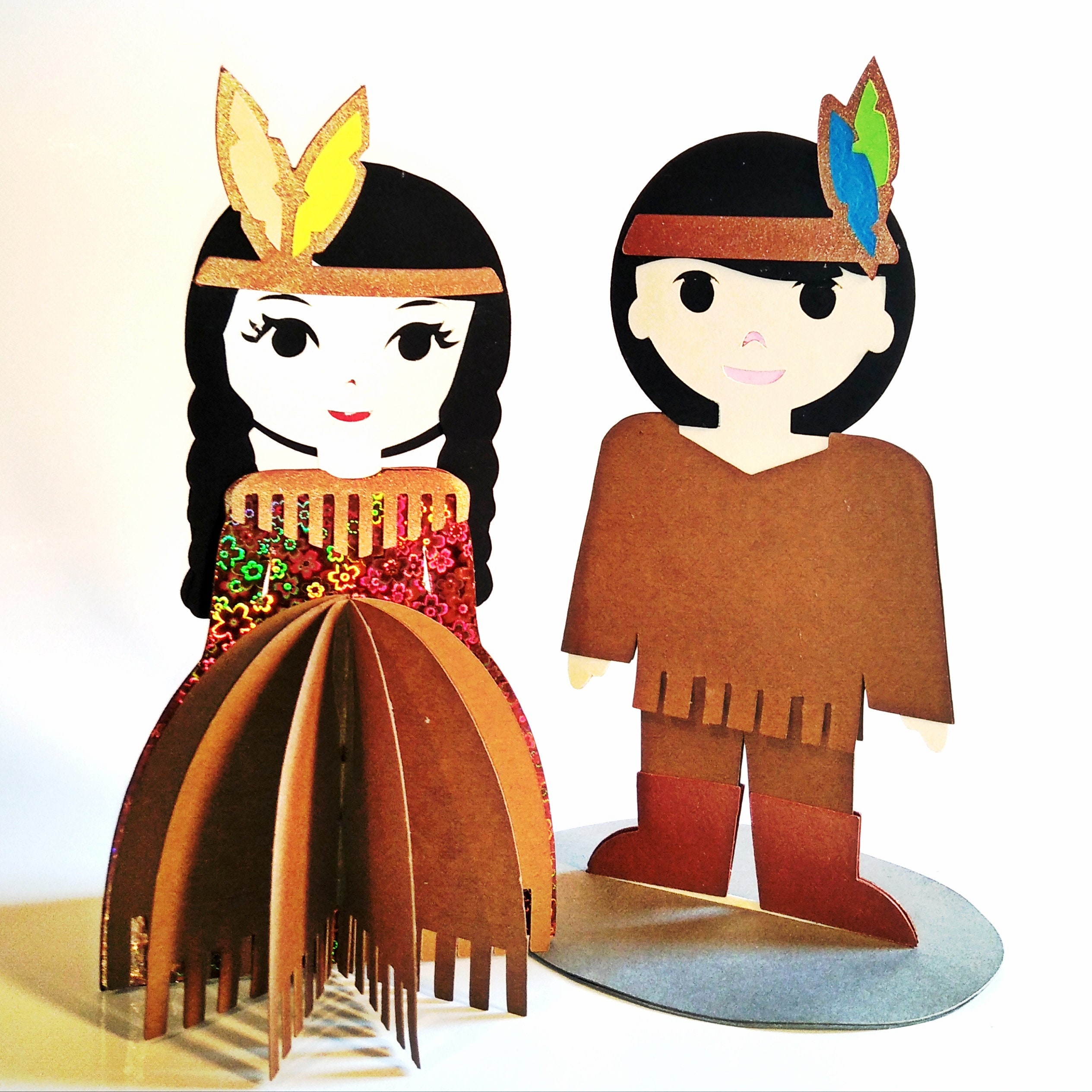 3D THANKSGIVING CHARACTERS. SVG Templates. Pilgrim and Native - Etsy