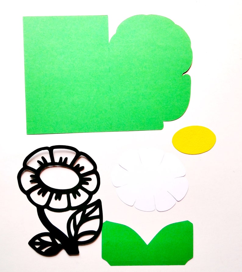 FOLDING CARD. SVG Templates. Chamomile Flower Card. Cricut - Etsy