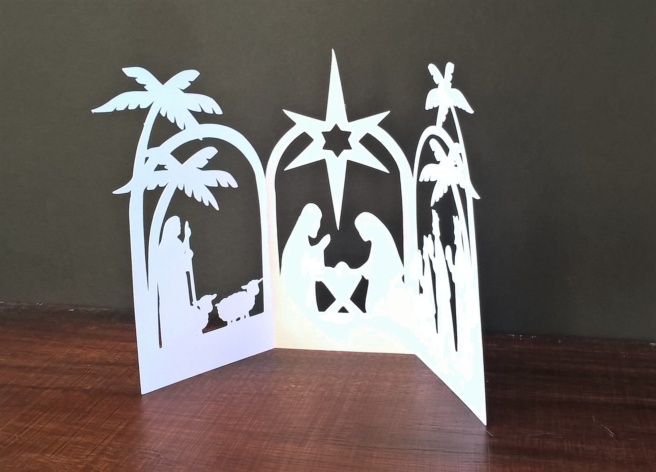 PESEBRE DE NAVIDAD. Plantilla SVG. Diseño Tri-Fold. Belén | Etsy