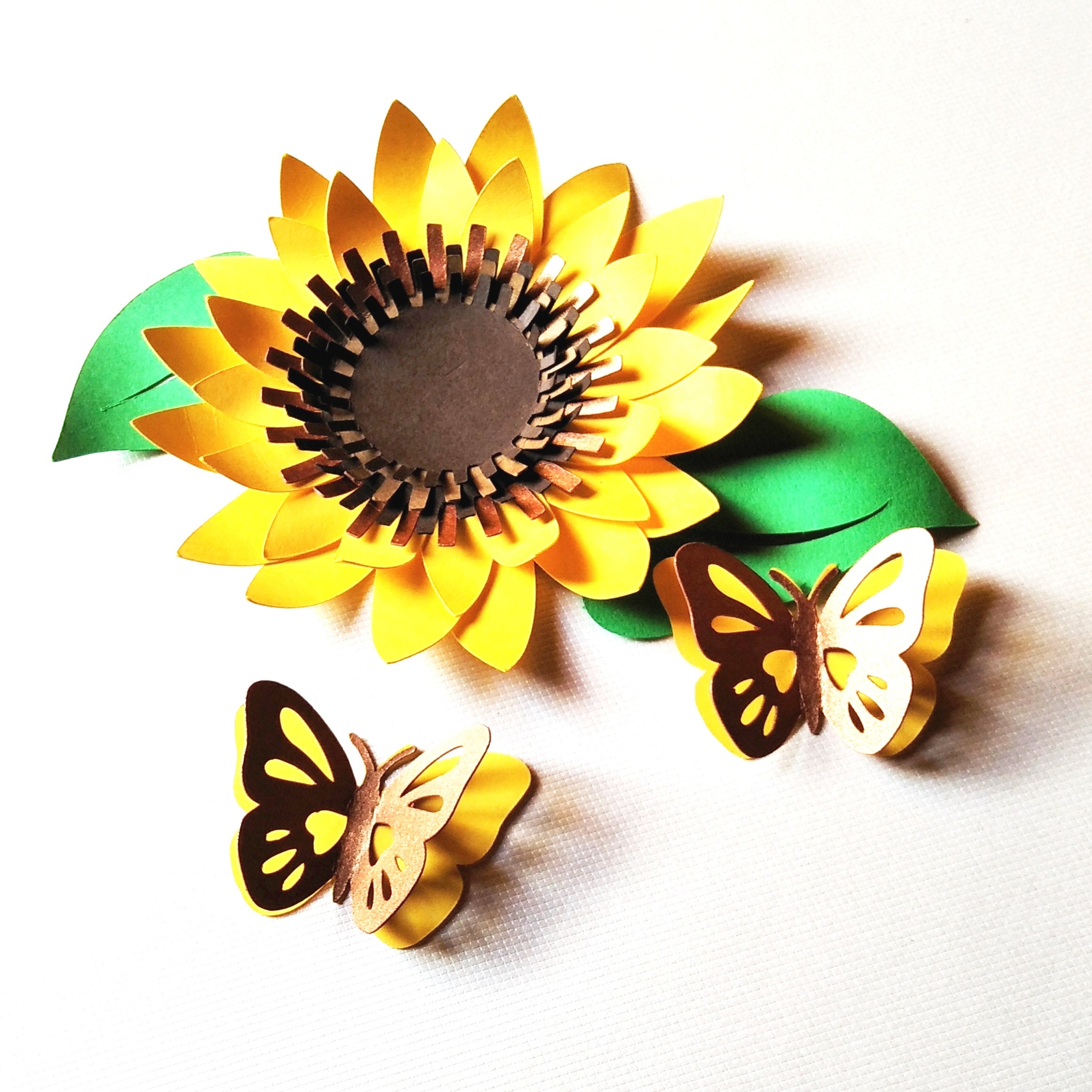 3D SUNFLOWER SET. SVG Templates. Includes 3D Butterfly - Etsy