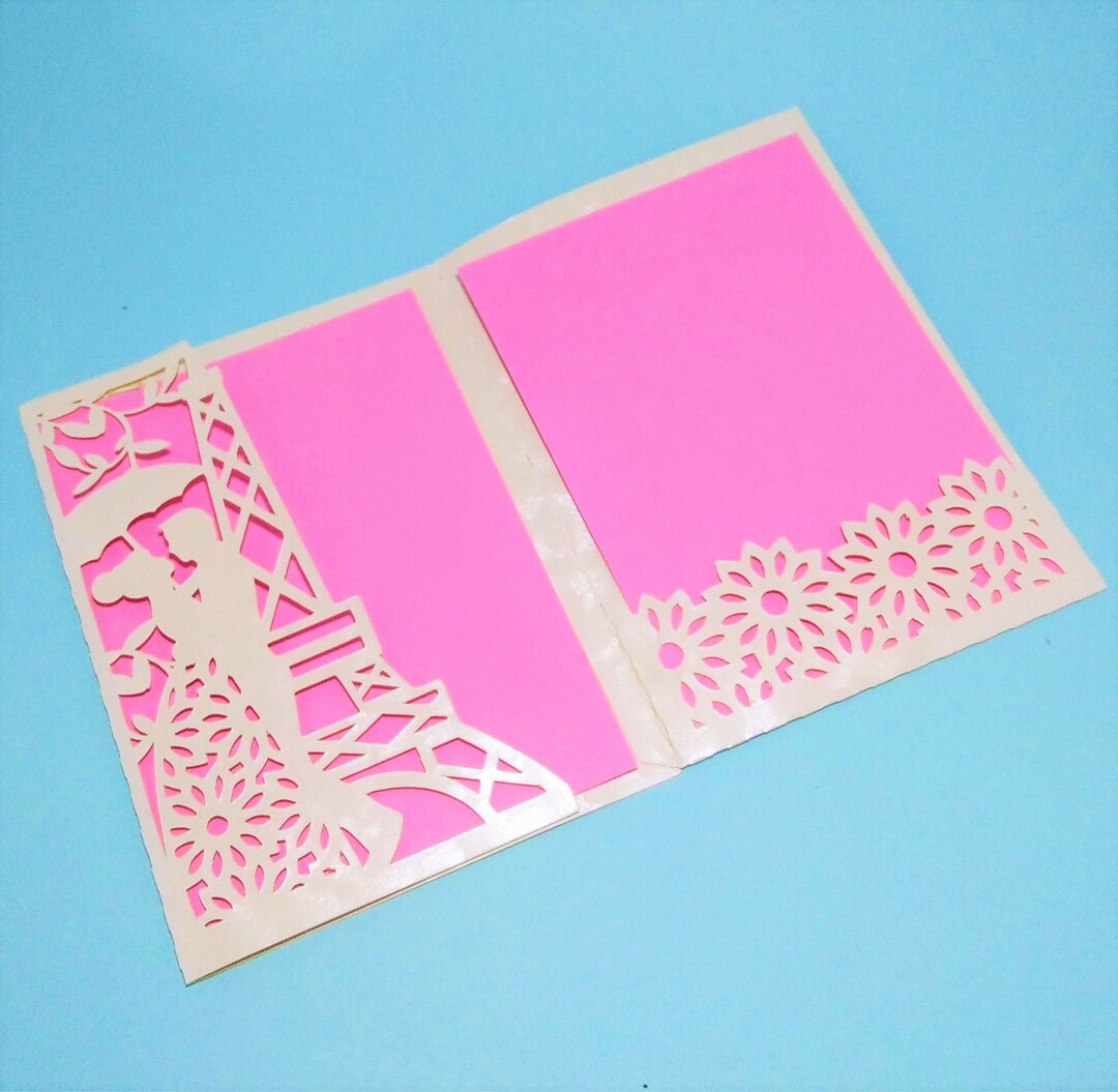 SVG Templates. EIFFEL TOWER Design. Trifold Card. Cricut ...