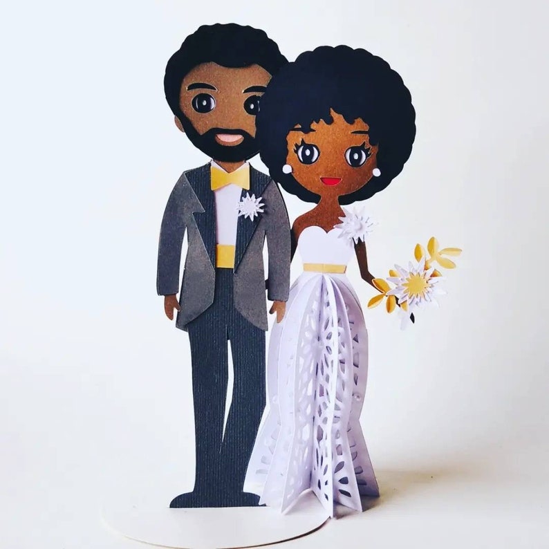 3D WEDDING COUPLE. SVG Templates. Wedding Cake Topper. - Etsy