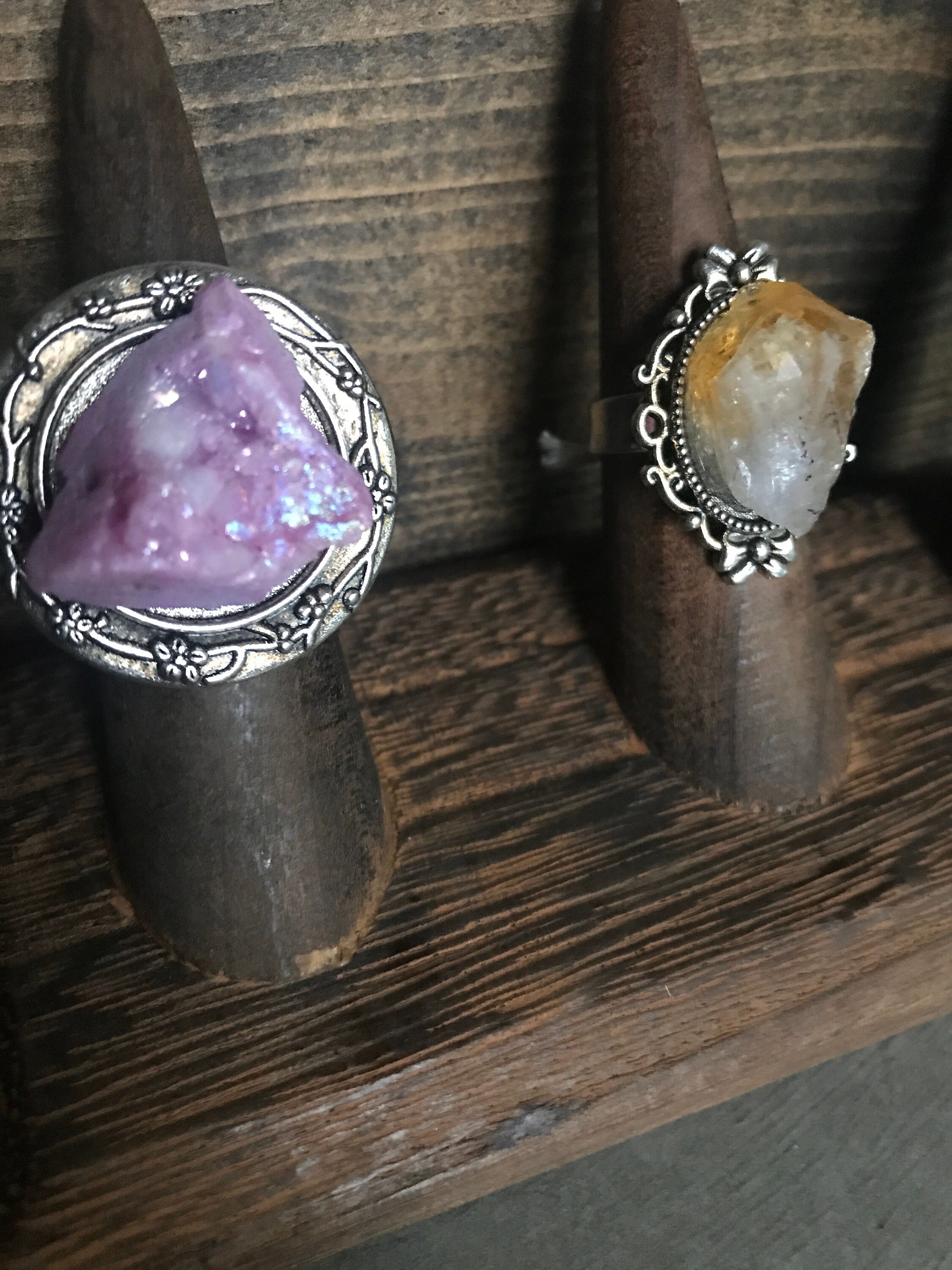 Raw Crystal Rings - Etsy