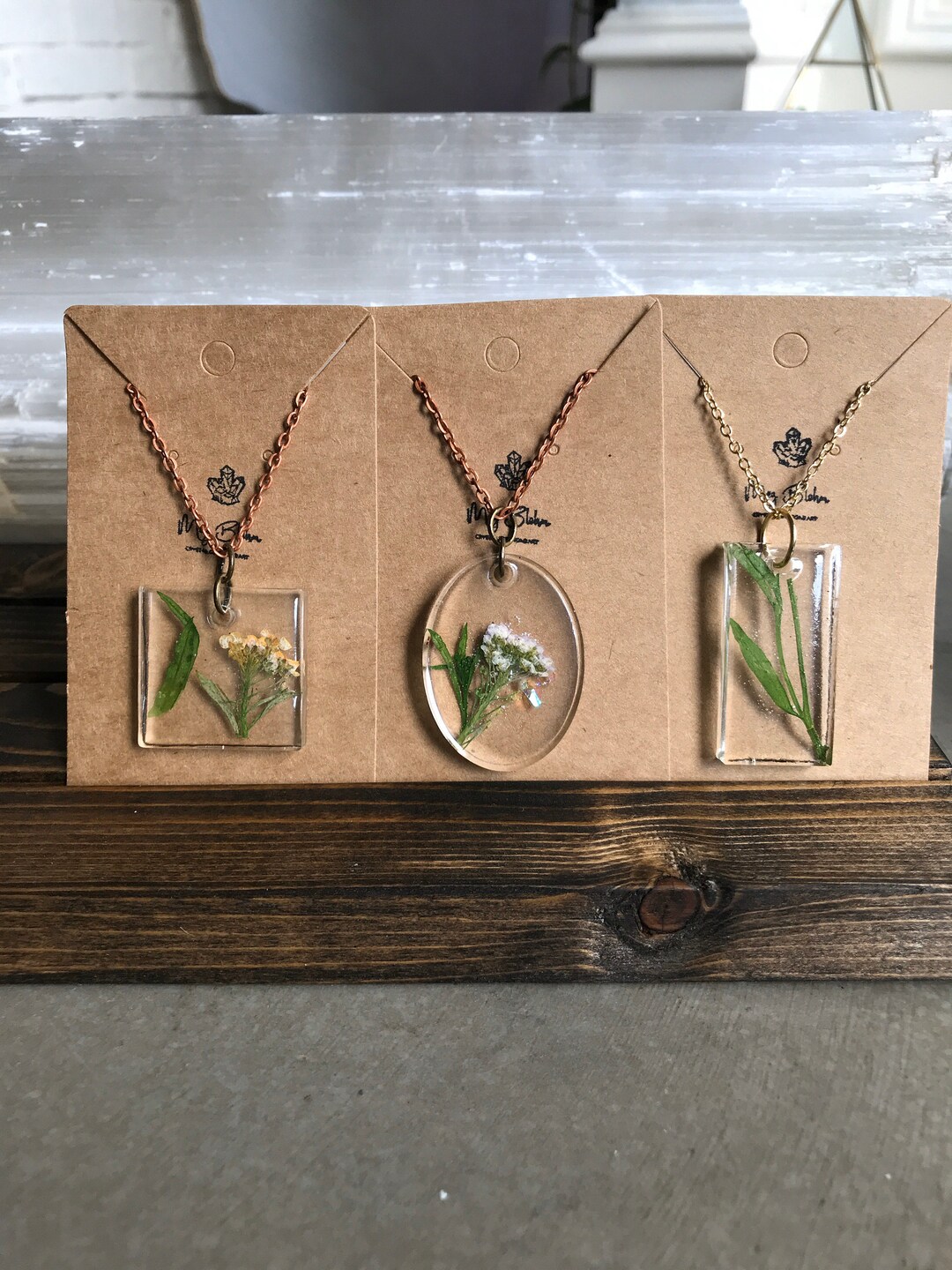Floating Botanical Pendants - Etsy