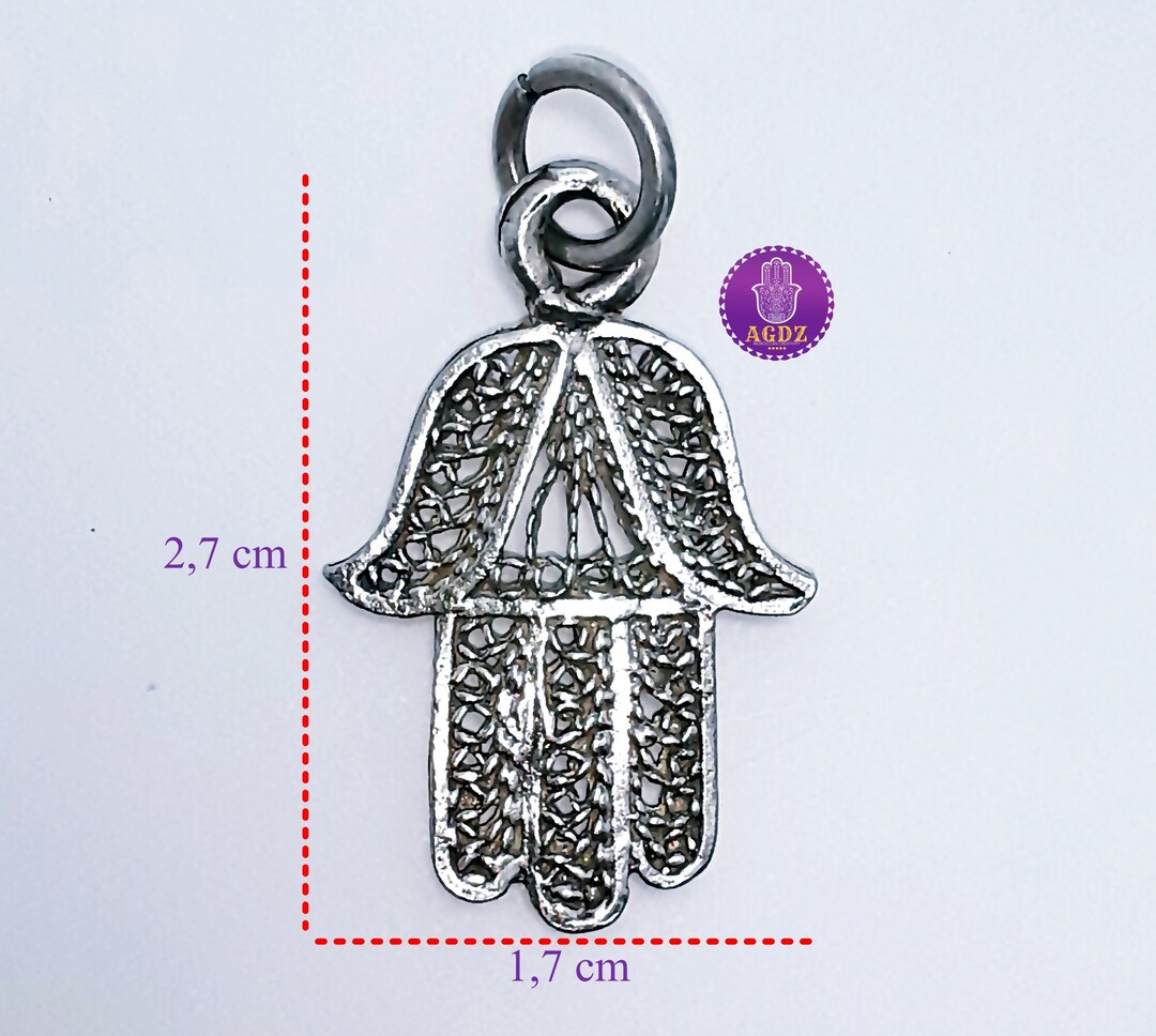 Elegant Hamsa Hand Silver Pendant Minimalist Moroccan Charm Necklace ...
